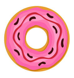 Donut top view sweet dessert into glaze for menu Vector Image