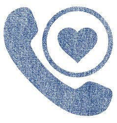 Love phone call fabric textured icon Royalty Free Vector