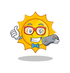 Gamer cute sun character cartoon Royalty Free Vector Image