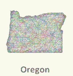 Oregon line art map Royalty Free Vector Image - VectorStock