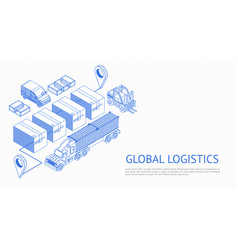 Scheme of global logistics on world map Royalty Free Vector