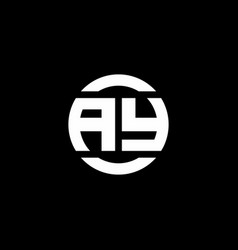 Ay logo monogram shield shape with crown design Vector Image
