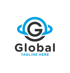 Global transportation logo Royalty Free Vector Image