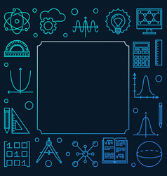 Math blue line banner or Royalty Free Vector Image