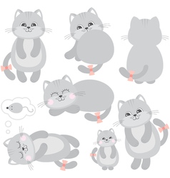 Cute white cat Royalty Free Vector Image - VectorStock