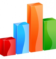 3d color bar graph histogram Royalty Free Vector Image