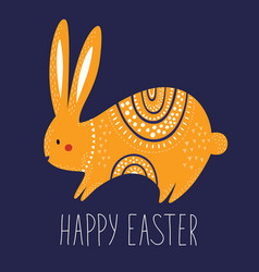 Engraving stylized psychedelic rabbit portrait Vector Image