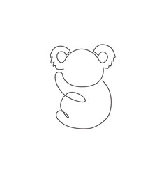 One single line drawing cute monkey Royalty Free Vector