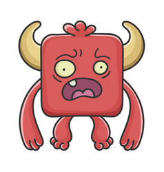 Cute cartoon square dog Royalty Free Vector Image