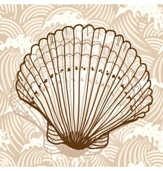 Sea hand drawn seamless pattern Royalty Free Vector Image