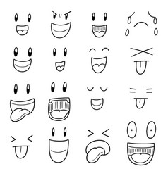 Set cartoon face Royalty Free Vector Image - VectorStock