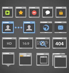 Opened browser window template Royalty Free Vector Image