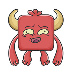 Happy cyclops yellow goblin cartoon monster Vector Image