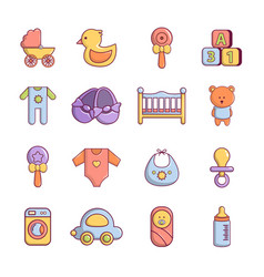 Baby icons set cartoon style Royalty Free Vector Image