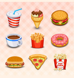 Square shaped food icon set Royalty Free Vector Image