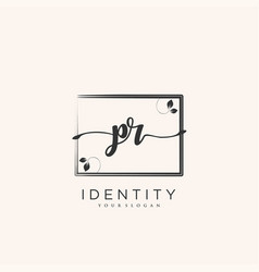 Pr handwriting logo of initial signature wedding Vector Image