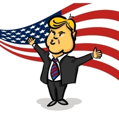 Donald trump shouting cartoon american flag Vector Image