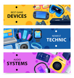 Smart technics banners set Royalty Free Vector Image