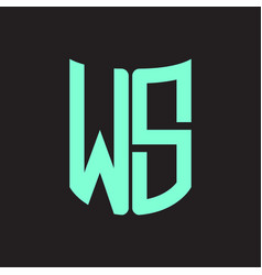Ws logo monogram with shield shape isolated on Vector Image