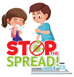 Coronavirus poster design with girl wearing mask Vector Image