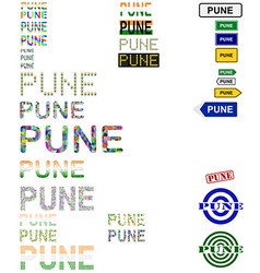 Saragossa text design set Royalty Free Vector Image