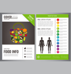 Healthy lifestyle brochure design template Vector Image
