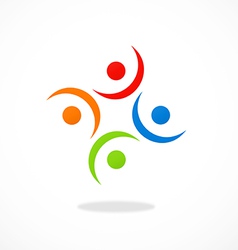 Circle people diversity multicolor logo Royalty Free Vector