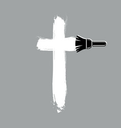 Religious cross simple created with Royalty Free Vector
