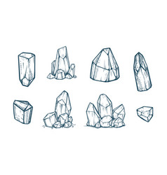 Realistic crystals transparent set Royalty Free Vector Image