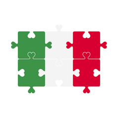 Autism heart jigsaw puzzle italian flag Royalty Free Vector