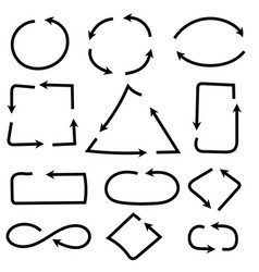 Arrows combinations simple and complex black flat Vector Image