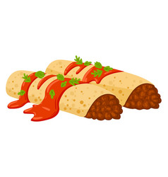 Taco - mexican traditional food color Royalty Free Vector