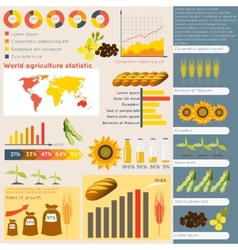 Food infographics flat design elements Royalty Free Vector