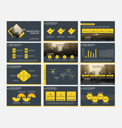Yellow presentation templates infographic design Vector Image