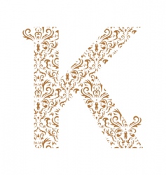 Floral letter k ornament font Royalty Free Vector Image