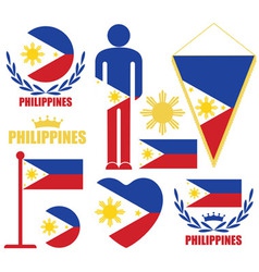 Kiribati and philippines grunge flags connection Vector Image
