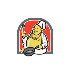 Cartoon italian chef with mustache Royalty Free Vector Image