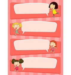 Speech bubble template with kids Royalty Free Vector Image