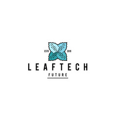 Leaf tech logo Royalty Free Vector Image - VectorStock