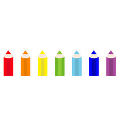 Rainbow of pencils on paper sheet background Vector Image