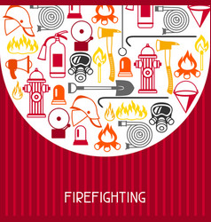 Seamless pattern with firefighting items fire Vector Image