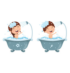 Kid bathing Royalty Free Vector Image - VectorStock