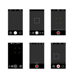 Camera screen phone mobile interface app Vector Image