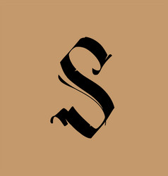 Letter s in gothic style alphabet symbol Vector Image