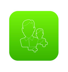Add users icon green Royalty Free Vector Image