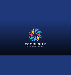 Teamwork meeting people logo Royalty Free Vector Image