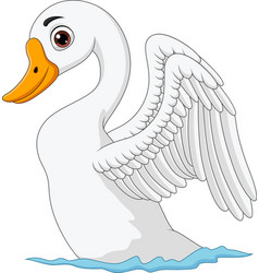 Cartoon cute swan isolated on white background Vector Image