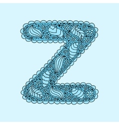 Cute letter Z Floral monogram Z Royalty Free Vector Image