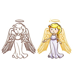 Opposite word for bad and good with angel and Vector Image