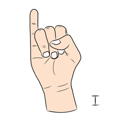 Sign language number 3 Royalty Free Vector Image